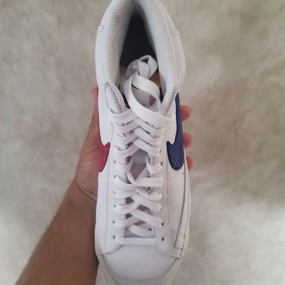 Nike | Shoes | Nike Blazer Mid 77 Vintage Snakeskin Red Blue Swoosh ...